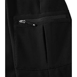 BASUDAM Men's Cargo Work Pants Snow Waterproof Softshell Winter Fleece Lined Insulated Outdoor Mountain with 6 Pockets Black 32