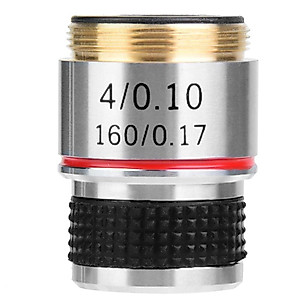Microscope Lens,4X 185 Biological Microscope Achromatic Objectives Lens 160mm / 6.3inch 5×5×5cm Eliminate Unwanted Reflections
