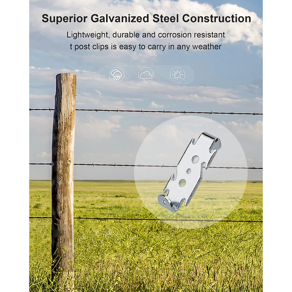 Meelna Fence Wire Twister for T Post Clips, Fence Wire Twisting Tool, Fence Tools, Saver Timea Energy Wire Twisting Tool Easy to Use High Hardness Enough to Twist Any Fencing Wire (2 Pack)