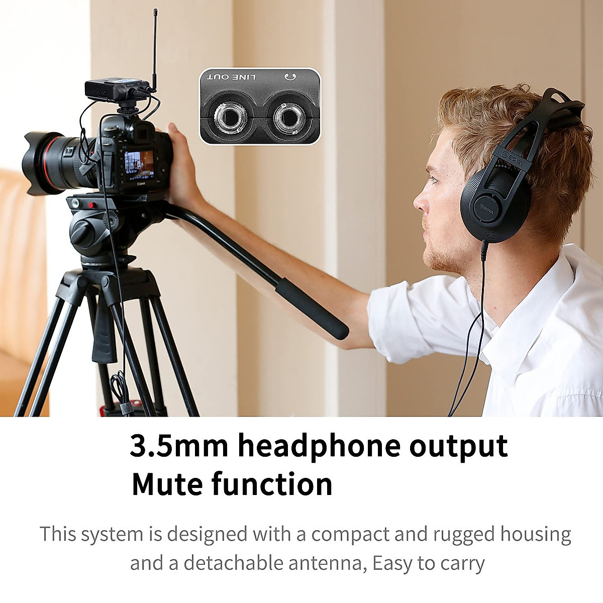 BOYA UHF Wireless Lavalier Microphone with 48-Channel, BY-WM6S, Broadcast Sound Quality and Integrity of Audio, Built-in Rechargeable Battery for Smartphone, Tablets, DSLR Camera, Sony Camcorder