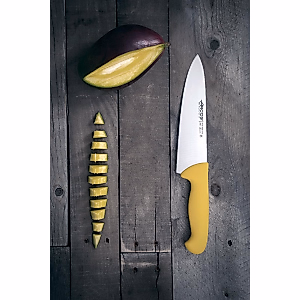 ARCOS Chef Knife 8 Inch Nitrum Stainless Steel and 200 mm blade. Professional Multipurpose Cooking Knife. Ergonomic Polypropylene Handle. Series 2900. Color Yellow