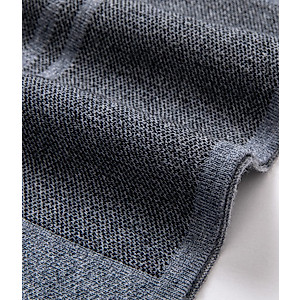 Villand Luxurious Mens Striped Merino Wool Scarf - Gift Box Wrapped Winter Soft Warm Thick Knitted Neckwear for Men (Cadet Gray)