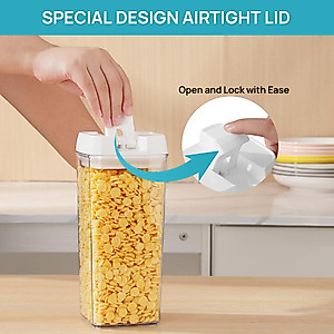 Vtopmart 14 PCS Airtight Food Storage Containers Set, BPA Free Plastic Kitchen Pantry Organizer, with Easy Lock Lids for Pasta Spaghetti Cereal Snack Flour Sugar Rice Organization, Include 24 Labels