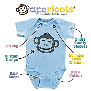 Apericots Cute Baby Short Sleeve Bodysuit, 100% Cotton: It's A Boy with Mustache Gender Reveal (0-18 months)
