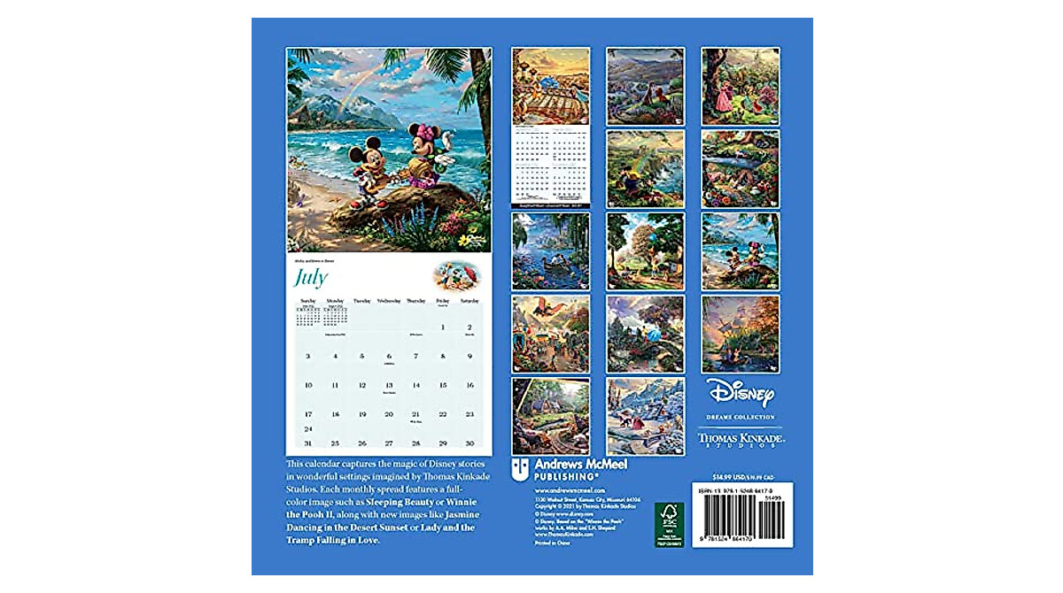 Disney Dreams Calendar 2022 by Thomas Kinkade Studios