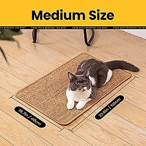 Conlun Cat Scratcher Mat,Natural Sisal Cat Scratch Pad,Horizontal Floor Cat Scratching Pads Rug for Indoor Cats Grinding Claws Nails,Cat Furniture Protector for Couch & Carpets & Sofas