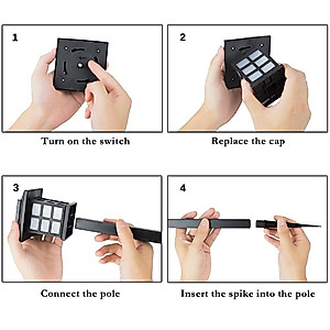 ZHUANYIYI 2pcs, Outdoor Solar Lights, Ground Plug Garden Lawn Waterproof Landscape Lights, Home Garden Pavement Decorative Lights