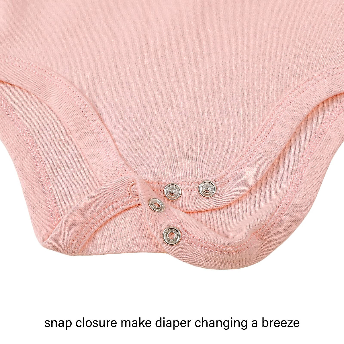 ROMPERINBOX Baby Girl Onsies 0-3 Months 3-6 6-9 9-12 12-18 18-24 Months Girls Boys Peter Pan Short Sleeve Bodysuit(Pink,3-6 Months)