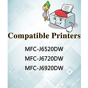 MM MUCH&MORE Ink Cartridge Replacement for Brother LC109 XXL LC109BK LC109XXL LC-109 LC105 LC105XXL LC-105 Work with MFC-J6520DW J6720DW J6920DW Printer (2 Black + Cyan + Magenta + Yellow)