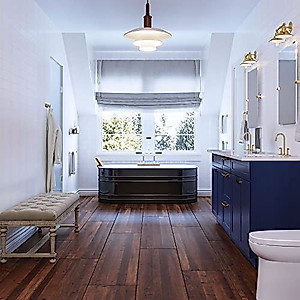 Gatco 4066 Elevate Glass Shelf, Brushed Brass