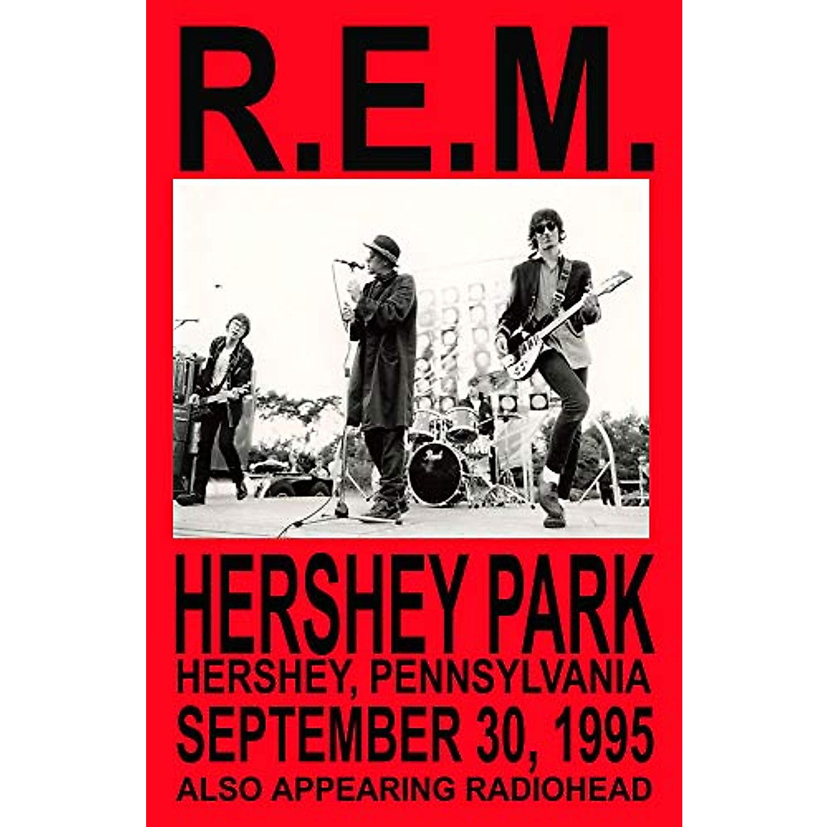 R.E.M. REPLICA HERSHEY PARK 1995 CONCERT POSTER