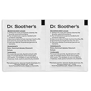 Dr. Soother's Healthy Wipes - PH Balanced Feminine Hygiene Wipes - Unscented - Hypoallergenic - Alcohol & Fragrance Free - 60 Individually Wrapped Cleansing Wipes for Women & Girls