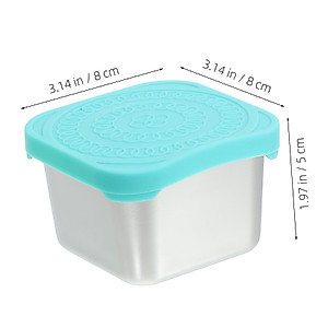 BIUDECO Family Dinner Picnic Essential 4pcs Stainless Steel Salad Dressing Boxes Leakproof Condiment Containers with Silicone Seal for Travel