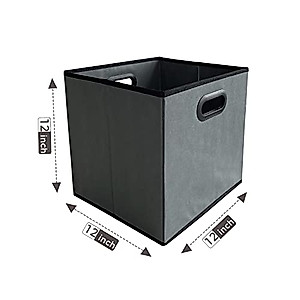 PACHIRA E-Commerce Cube Storage Bins, 12×12 Fabric Storage Boxes Drawers Cubes Container, Thick and Heavy Duty Organizer Baskets with Handles, 6 Pack, Greenish Grey