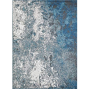 LUXE WEAVERS Modern Abstract Coastal Gray Blue 5x7 Area Rug, Stain Resistant Living Room Carpet