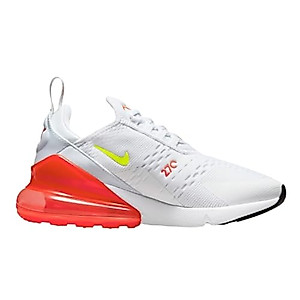 Nike Women's Air Max 270 (White/Volt-Bright Crimson, 7)