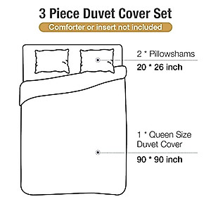 Lekesky Boho Duvet Cover Queen Size, Bohemian Purple Blue Retro Floral Print Comforter Cover Set, 3pcs Luxury Soft Microfiber Bedding Set with Zipper Ties