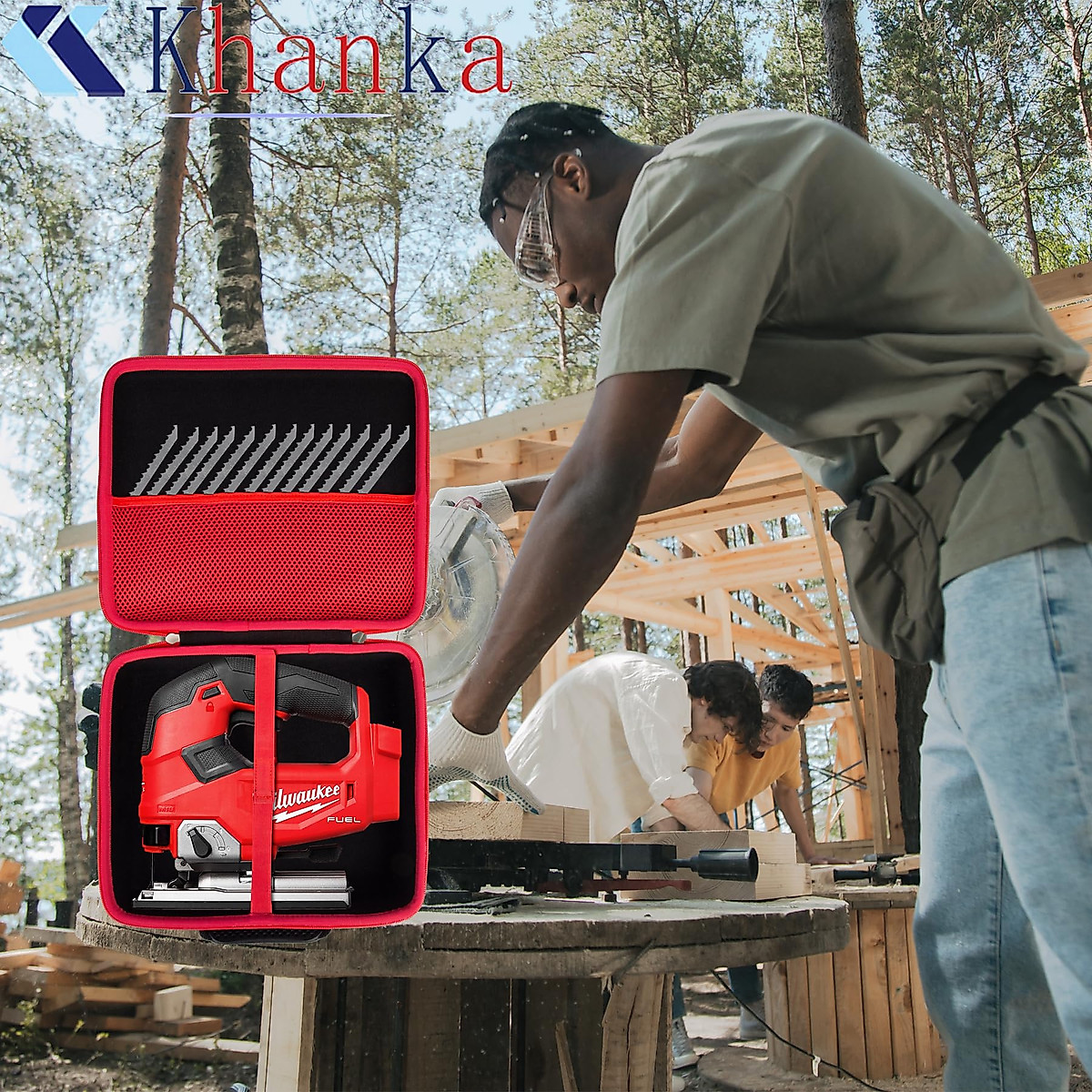 khanka Hard Storage Case Replacement for Milwaukee M18 FUEL D-HANDLE JIG SAW ‎2737-20, Case Only