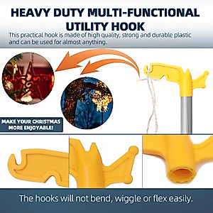 (2-Pack) Multi-Purpose Plastic Utility Hook Attachment for Poles- Screw-On Hook 3/4" Inner Diameter Fits Threaded Poles Extension Poles & Broom Handles, Bird Feeder Pole Hanger Tool