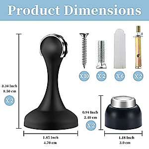 Magnetic Door Stopper,Stainless Steel Door Stoppers Black Brushed Satin Nickel,Magnetic Door Catch,Anti-Rust,Anti-Scratch Door Stop,Magnetic Door Stop Black Keep Door Open(2 Pack,Black)