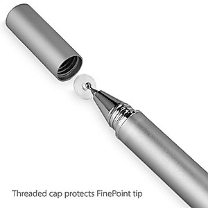 BoxWave Stylus Pen Compatible with LG V60 ThinQ 5G (Stylus Pen by BoxWave) - FineTouch Capacitive Stylus, Super Precise Stylus Pen for LG V60 ThinQ 5G - Metallic Silver
