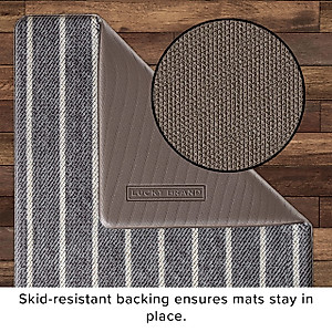 Lucky Brand Printed Wellness Mat - Cushioned Comfort Kitchen Mat - Easy to Clean - Anti-Fatigue & Skid-Resistant - 12mm Montanita Print 20" x 39" - Grey