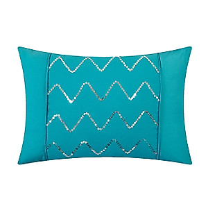 Chic Home 8 Piece Daya Pinch Pleated, Ruffled and Pleated Complete Queen Bed in a Bag Duvet Set Turquoise with White Sheets Included