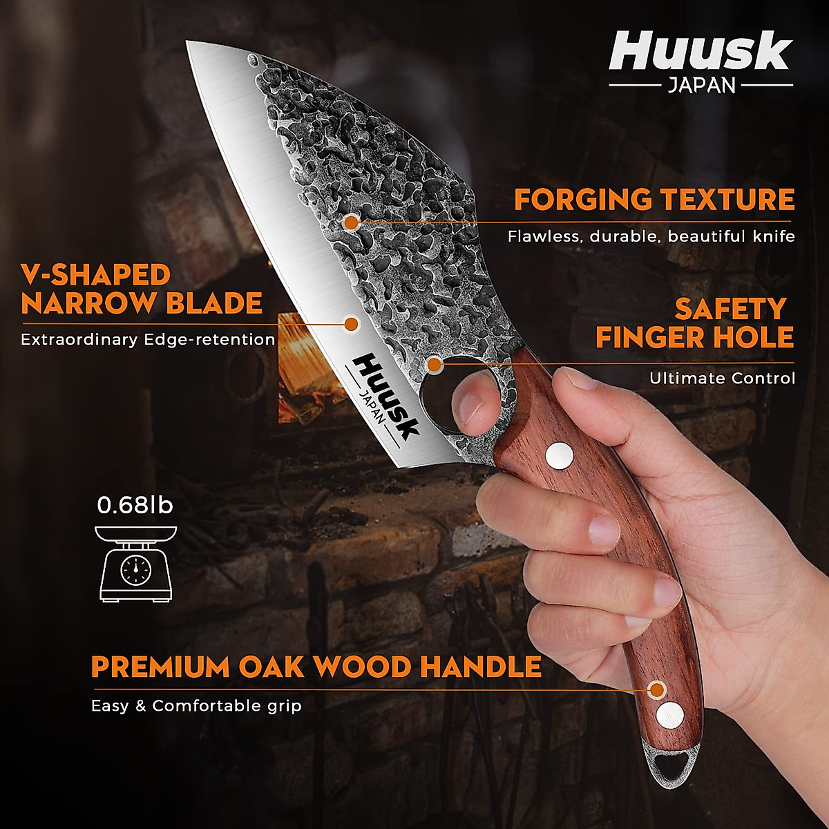 Huusk Japan Knife Bundle with Cooking Knife for Kitchen and Outdoor Camping, Thanksgiving