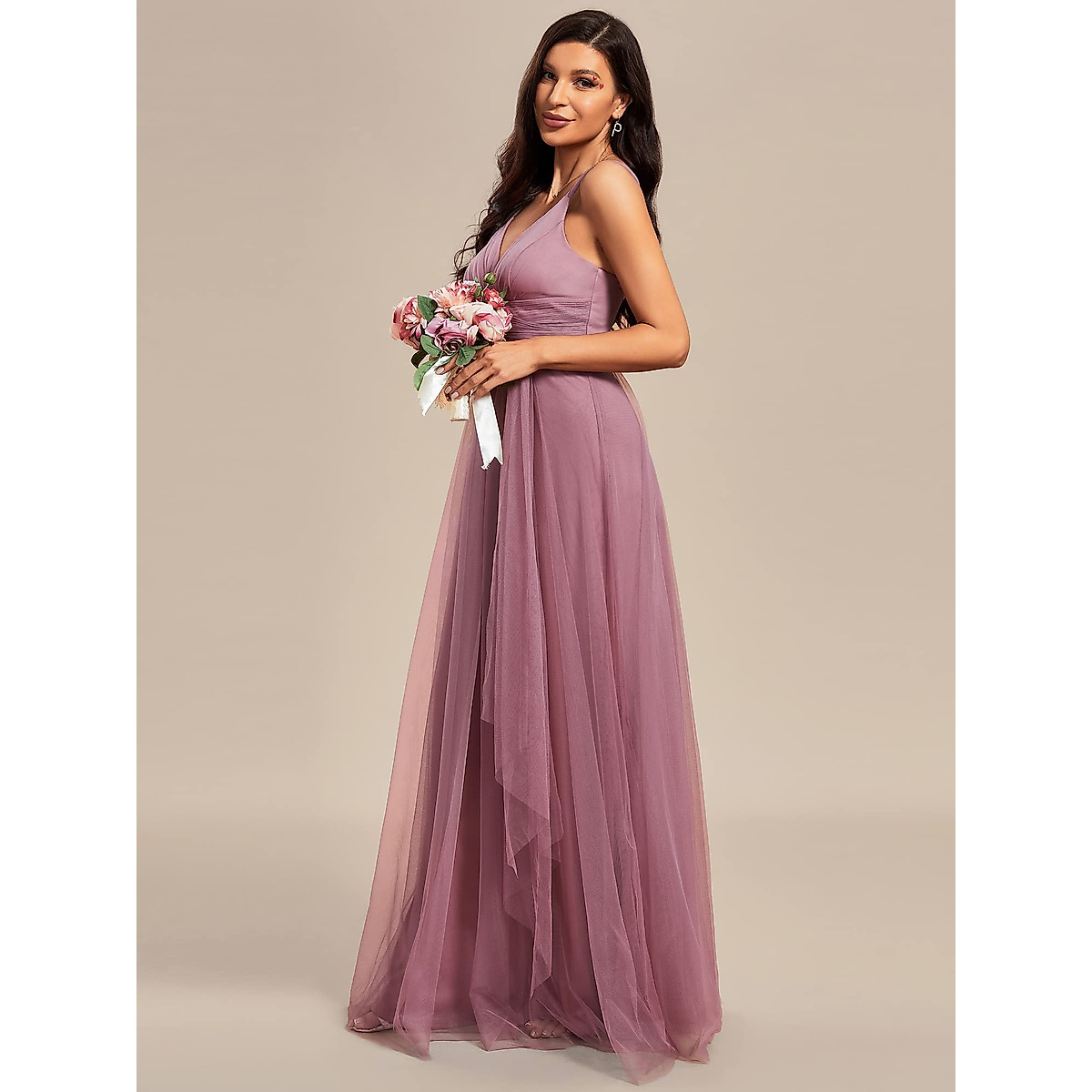 Ever-Pretty Women Elegant V Neck Sleeveless A Line Evening Cocktail Dress 04 Orchid