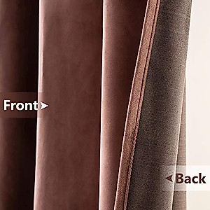MIULEE Dusty Rose Velvet Curtains 96 inch Long and 100% Blackout Velvet Curtains