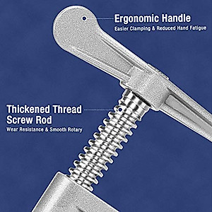 WORKPRO 2-Pack 3/4'' Pipe Clamps, Wood Gluing Pipe Clamp Set with H-shaped Feet, Lightweight Cast Aluminum Wood Clamps Quick Release for Woodworking, Carpentry, Home Improvement, and DIY Projects
