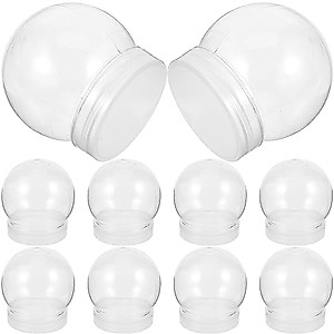 IMIKEYA 10pcs DIY Snow Globe Water Globe Christmas Plastic Globe with Screw Off Cap Clear Fillable Water Globe Jar Keepsake Globe Display Case for Fairy Lights Plants Flower