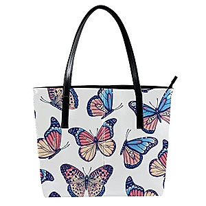 Tote Bag Women Satchel Bag Handbag Stylish Tote Handbag for Women Hobo Bag Fashion Crossbody Bag, Vintage Pattern Butterfly