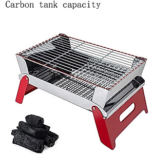 RMENST Charcoal Grill Mini Stainless Steel Folding Portable BBQ for Outdoor Cooking Camping Hiking Picnics