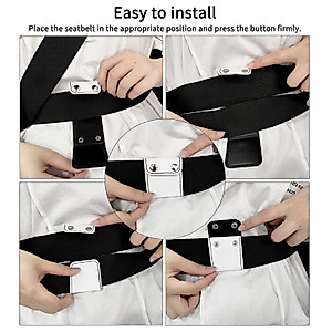 COEQINE Car Seatbelt Pads Adjuster for Kids, Adjustable Vehicle Safety Strap Protector Support Cushion, Text Sunflower Print Safety Strap Protector Cover for Children, Black