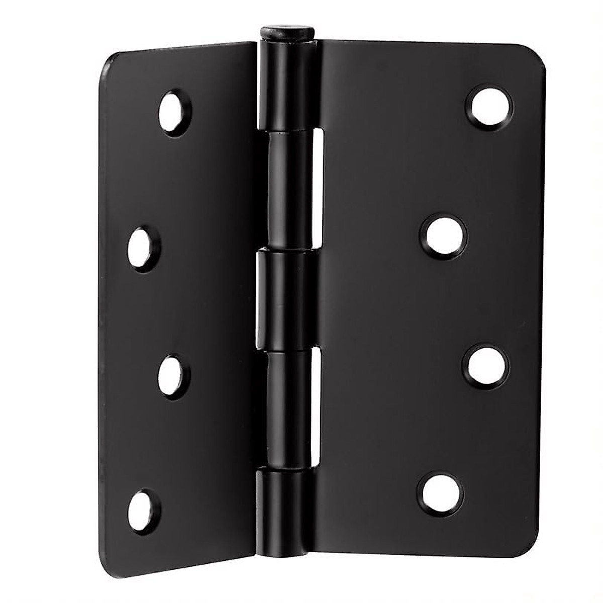 Door Hinges for Interior Doors 10-Pack 4-inch x 4-inch, Design House 1/4-inch Radius Steel Door Hinge Door Hardware, Matte Black, 188953