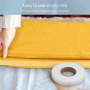 140 Yards Iron on Hemming Tape, 2 Rolls 0.59 inch Hem Tape No Sew No Iron, Iron on Tape for Hemming, Stitch Witchery Tape Sewing Tape, Fusible Tape Adhesive Wonder Web for Curtain, Pants, Clothes