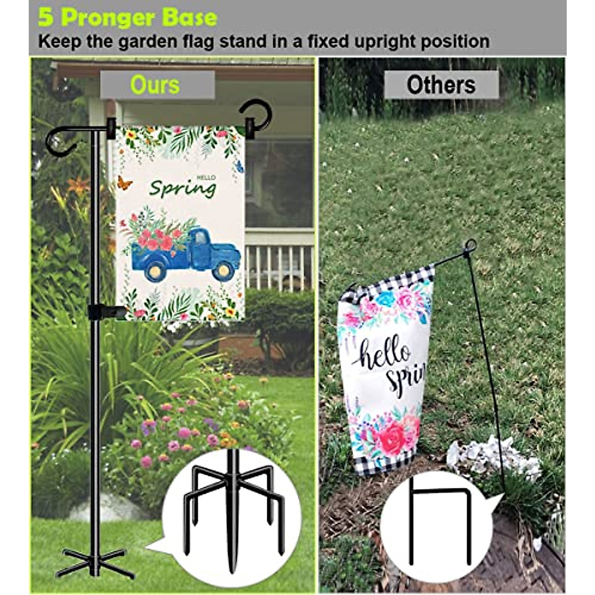 Ardier 50-inch Outdoor Garden Flag Stand, Extra Tall Yard Flag Holder for Outside 12x18 Home Patio Decor, 2-Pack