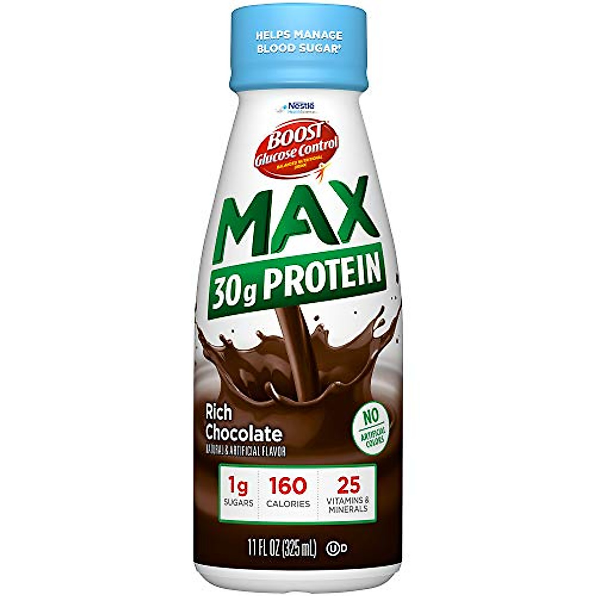 BOOST Glucose Control Max 30g Protein Nutritional Drink, Rich Chocolate, 11 Fl Oz (Pack of 12)