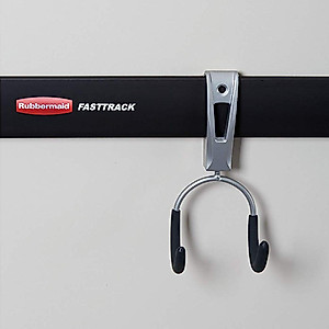 Rubbermaid Universal Metallic FastTrack Hanging Garage Hook Organizers (2 Pack)