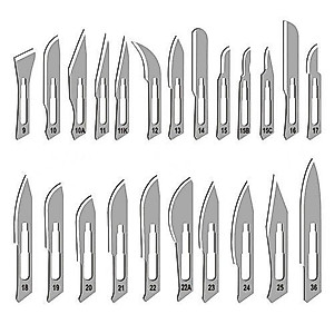 120 STERILE SCALPEL HANDLE BLADES #10#11#15#20# 21#22 +2 FREE Scalpel handle #3 and #4 Suitable for Dermaplaning, Crafts, for Biology Lab Anatomy, Practicing Cutting, Sculpting, Repairing