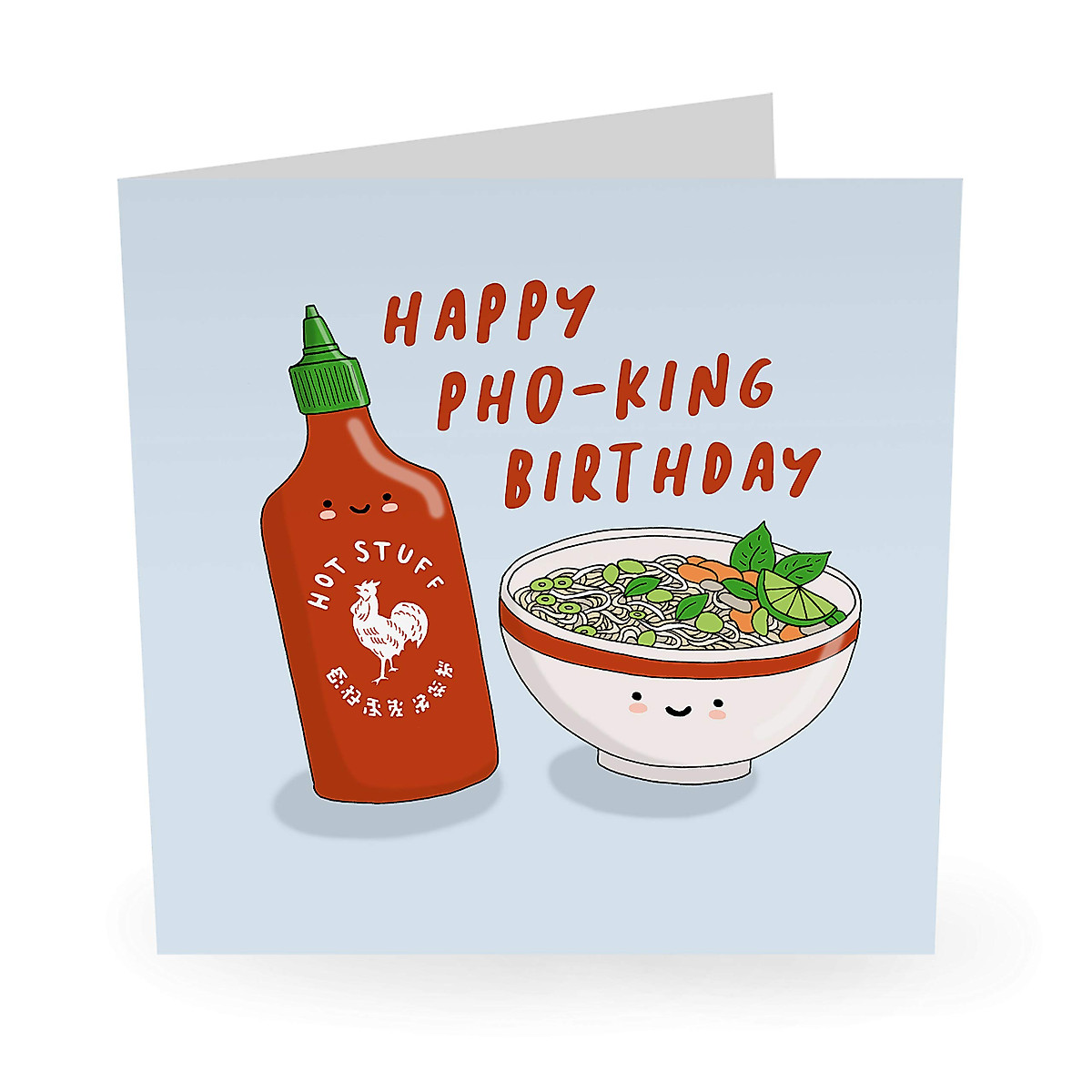 CENTRAL 23 - Funny Birthday Card - “Happy Pho-King Birthday” - For Men & Women Him Her Boyfriend Girlfriend Wife Husband Fiance Relationship Love - Comes with Fun Stickers