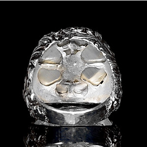 Falcon Jewelry 925 Sterling Silver Ring, Talisman Mason Ring, Jewish Symbol, Natural Organic Design