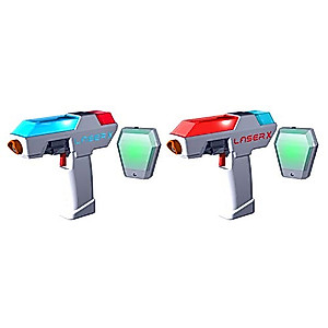 LASER X Two Player Laser Gaming Set, Multi, 2 Laser units with 2 Arms Receivers 100' Range