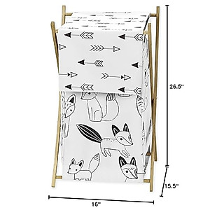 Baby Children Kids Clothes Laundry Hamper for Black and White Fox and Arrow Bedding Set