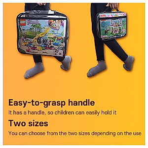 Holay 4 Packs PVC Zippered Blocks Set, Toy, Clay Storage Organizer Case (Name Tag, Manual Pocket) (4 Large)