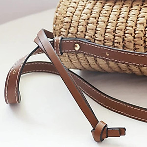 LIUZH Round Tote Round Barrel Woven Crossbody Bag Handbags Women Beach Bag Women