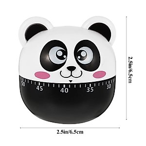 Panda Mechanical Kitchen Timer, Panda Mechanical Timer Cute Panda Timer for Kids, 60 Minutes Manual Countdown Timer Home, Study and Work Timer Reminder Cooking Animal Cooking Timer (Black)