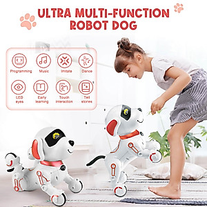 Dolanus Robot Dog for Kids 8-12, Remote Control Smart Robotic Pets That Acts Like a Real Dogs Touch Interactive Walking Talking Barking Toys for Girls Boys Toddler, Gifts for 4 5 6 7 8 12 Years Old