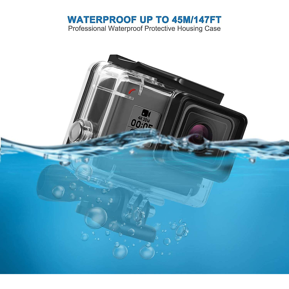 Kuptone Waterproof Housing Case for GoPro Hero 7/(2018) 6/5 Black, 45m Underwater Diving Protective Housing Shell with Bracket Accessories for Go Pro Hero7 Hero6 Hero5 Action Camera